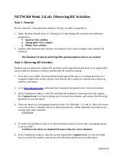 ILab3 Report NETW360 Week 3 ILab Observing RF Activities Task 1 Tutorial Review Tutorial