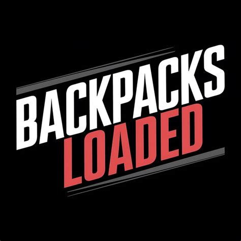 A Black Background With A White And Red Logo That Says Back Packs