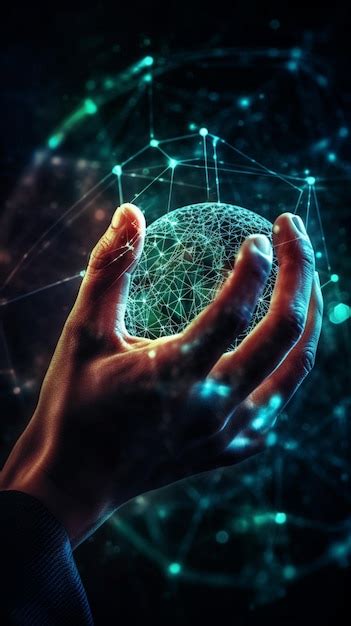 Premium Ai Image Human Hand Holding The Global Network Connection Concept In 3d Rendering
