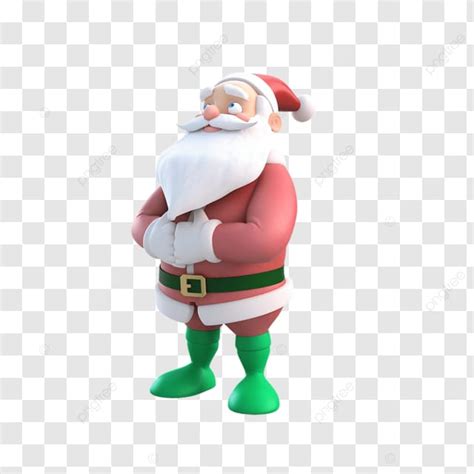 흰 수염을 가진 할아버지의 매우 귀여운 산타 클로스 픽사 스타일 Q 버전 크리스마스 성탄절 서 있는 흰 수염 할아버지 Png 일러스트 및 Psd 이미지 무료 다운로드