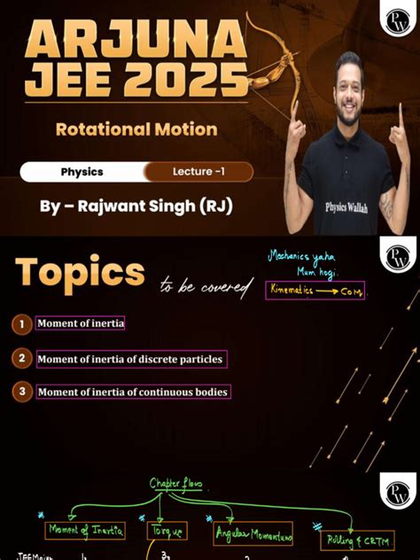 Rotational Motion 01 Class Notes Arjuna Jee 2025 Pdf