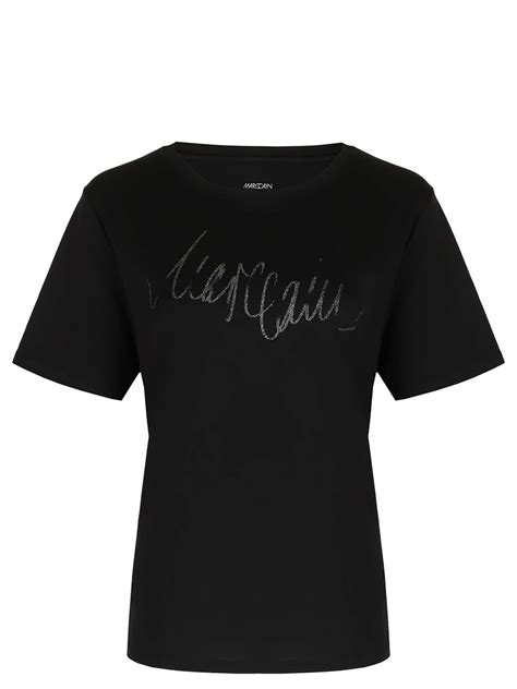 Футболка с принтом от Marc Cain за 7 840 рублей со скидкой 30 цвет черный артикул Rc 48 20