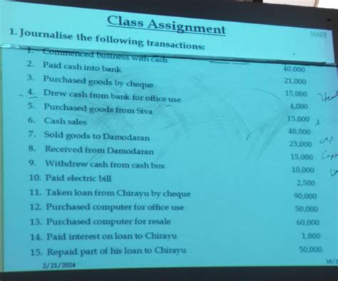 Solved Class Assignmentjournalise The Following