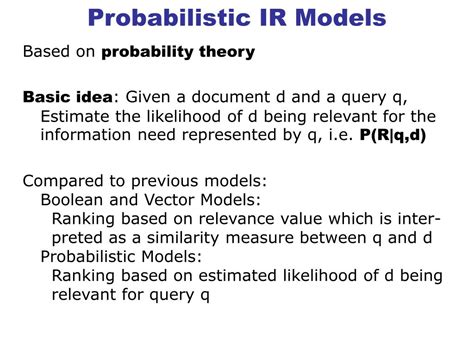 PPT Probabilistic IR Models PowerPoint Presentation Free Download ID 6075335