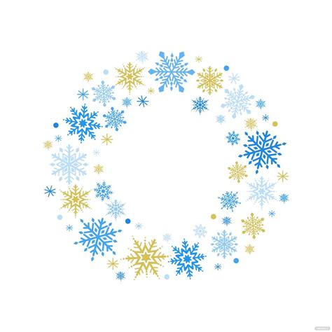 Snowflake Wreath Vector In Illustrator Svg  Eps Png Download Snowflake Wreath Vector In Illustrator Svg  Eps Png Download