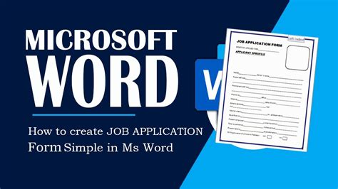 How To Create Job Application Form In Ms Word Subscribe For Daily Tips Omx Guide Youtube
