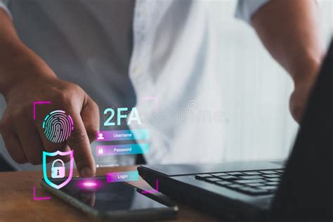 Two Factor Authentication Concept Cyber Security With Biometrics Authentication Technology