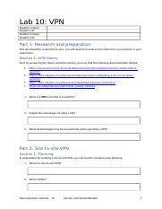 Lab VPN Docx Lab VPN Student Name Student ID Student Name Student ID