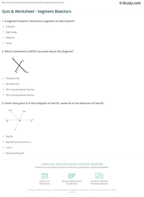 free midpoints and segment bisectors worksheet download free midpoints