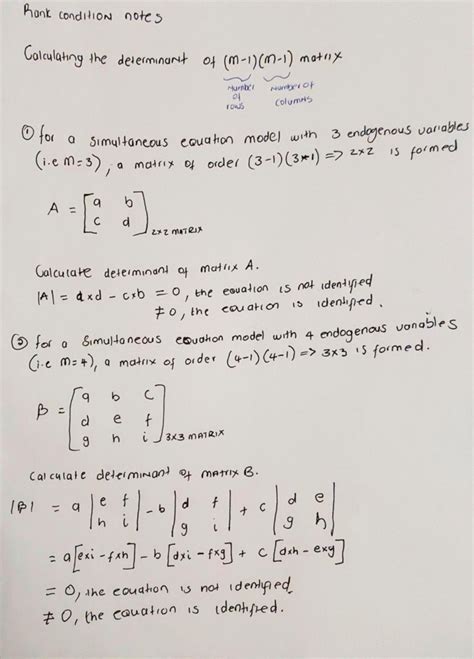 Determinant Calculation Honk Condi Ion Note S Golculahng The Deserm