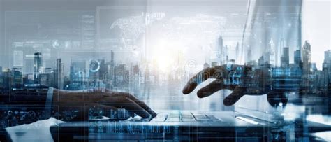 The Digital Interface Connecting Technology And Urban Life Through Hands On A Laptop Ai