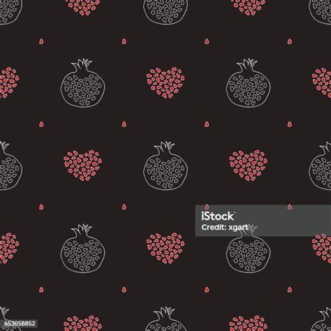 추상 석류 그리고 양식된 하트 패턴입니다 손으로 그린 원활한 배경입니다 벡터 벽지 포장지 직물 디자인 직물에 대 한 다채로운 텍스처 0명에 대한 스톡 벡터 아트 및 기타