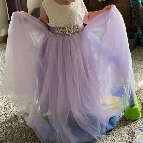 Lilac Purple Flower Girl Dress Bohemian Flower Girl Dress Rustic Lace