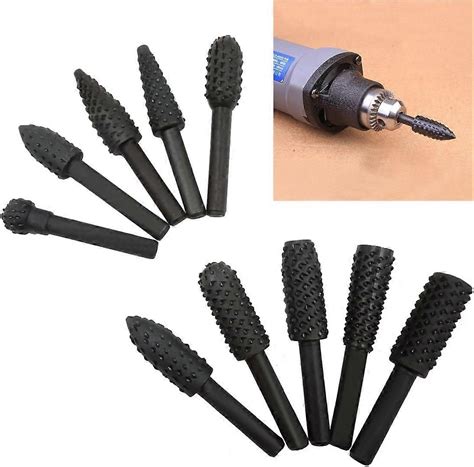Wood Rasp Rasp File Set 10 Pieces Wood Shank Milling Kit Drill Bit