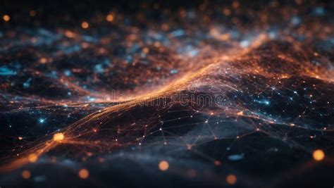 A Digital Network Of Data And Information Flowing Through A Virtual World Stock Illustration