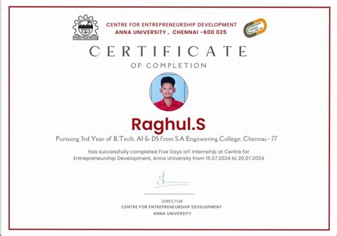 raghul s on linkedin i am thrilled to announce the completion of my recent offline internship…