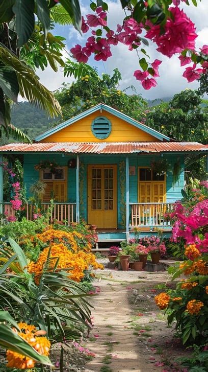 Free Tropical Paradise Home Image Tropical House Flowers Download