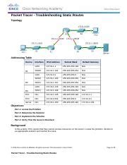 Packet Tracer Troubleshooting Static Routes Instructions HandsShakari Docx Packet