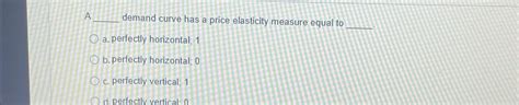 solved a demand curve has a price elasticity measure equal