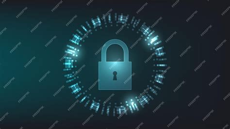 Premium Vector Digital Padlock With Virtual Screen On Dark Background