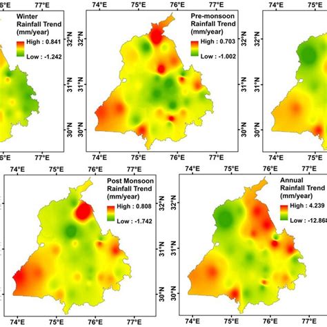 Seasonal And Annual Spatial Distribution Of Average Annual Rainfall