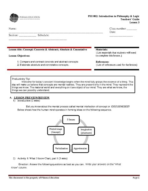 Day Lesson Logic Teachers Guide Lesson Name Studocu