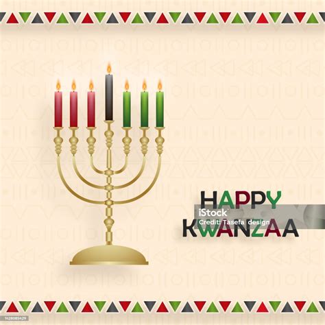 Kwanzaa 휴가를위한 색상 배경에 멋지고 창조적 인 상징이있는 행복한 Kwanzaa 카드 Kwanzaa에 대한 스톡 벡터 아트 및 기타 이미지 Istock