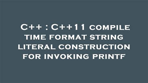 C C11 Compile Time Format String Literal Construction For