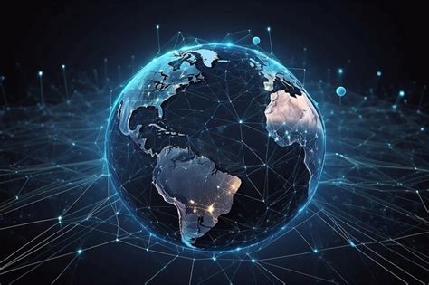 Premium Photo Global Network Connection Concept Big Data Visualization Social Network
