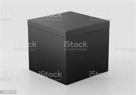 블랙 리얼 사실적 스퀘어 박스 모형 다크 골판지 큐브 상자 디자인에 대한 준비가 흰색 배경에 격리 된 3d 렌더링 0명에 대한 스톡 사진 및 기타 이미지 Istock