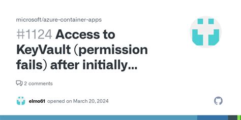 access to keyvault permission fails after initially working using