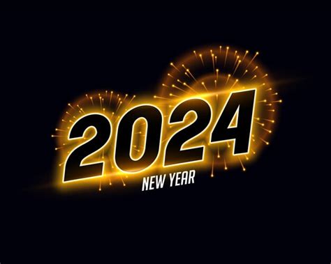 Free Vector 2024 New Year Firework Celebration Background With Shiny