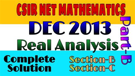 csir net mathematics dec 2013 complete solution real analysis