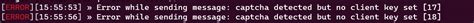 [error][15 55 53] error while sending message captcha detected but