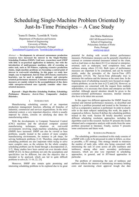 Pdf Scheduling Single Machine Problem Oriented By Just In Time
