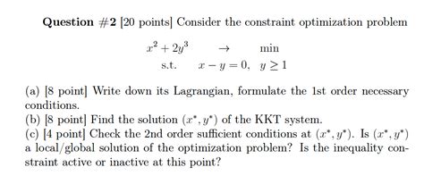 Solved Question 2 20 Points Consider The Constraint