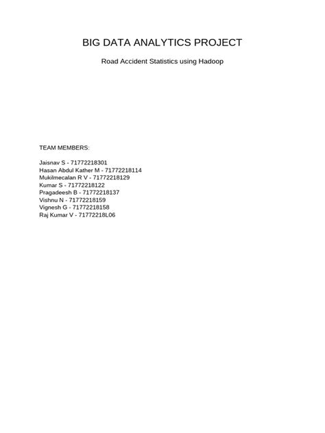 Big Data Analytics Project Pdf Apache Spark Apache Hadoop