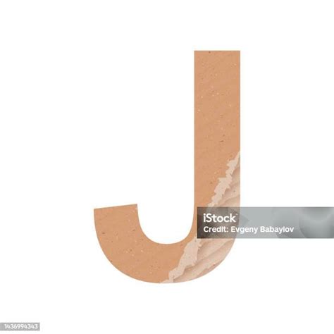 영어 알파벳의 문자 J 흰색 바탕에 회색 종이 골 판지 질감 벡터 0명에 대한 스톡 벡터 아트 및 기타 이미지 0명 갈색 골진 Istock