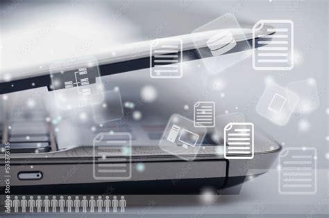 Business Person Working On A Laptop Computer To Document Management Online Documentation