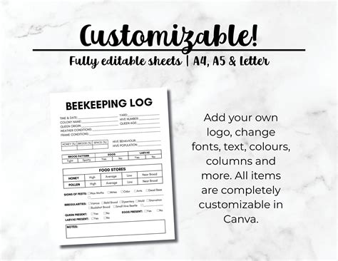 Beekeeping Log Book Template Beekeeping Inspection Checklist Beehive
