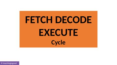 Fetch Decode Execute Cycle Presentation And Activity Sheet Teaching Resources