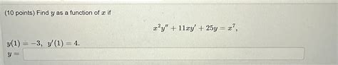 Solved Points Find Y As A Function Of X If Chegg
