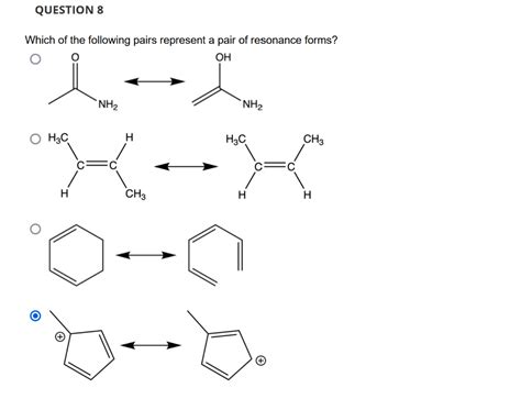 Solved Which Of The Following Pairs Represent A Pair Of Chegg Com