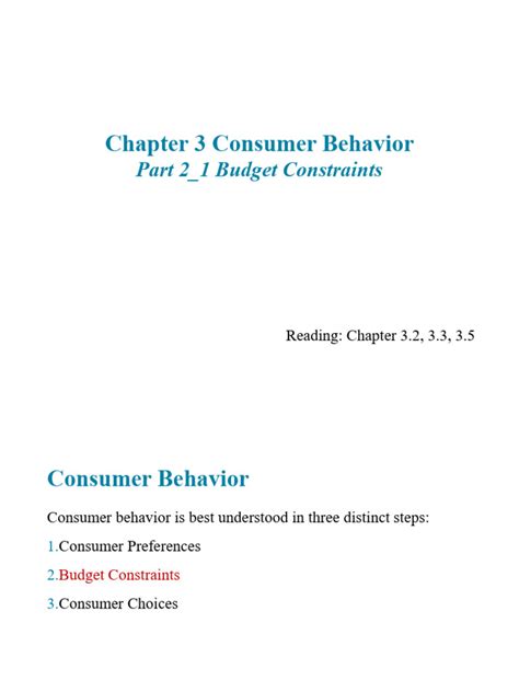 Ch3 Part 2 1 Budget Constraints Pdf