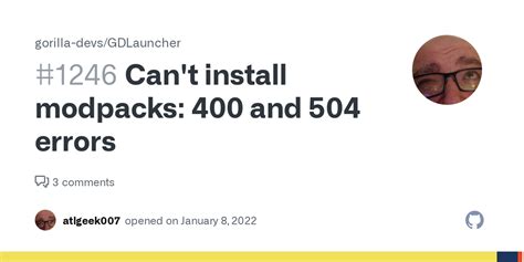Cant Install Modpacks 400 And 504 Errors · Issue 1246 · Gorilla Devsgdlauncher · Github