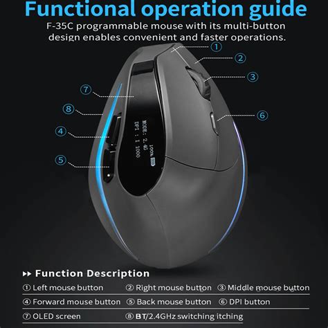 jomaa ergonomic 2 4g tri mode vertical wireless mouse with battery