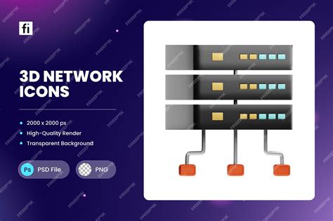 Premium Psd 3d Illustration Proxy Server Network Icons