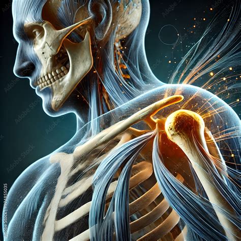 3d Bone Human Joint In Motion Showing Humerus Scapula Clavicle Work Together During Shoulder