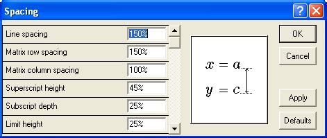 Setting Line Spacing In The Equation Editor Microsoft Word