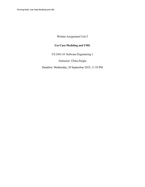 Written Assignment Unit 3 Se Written Assignment Unit 3 Use Case